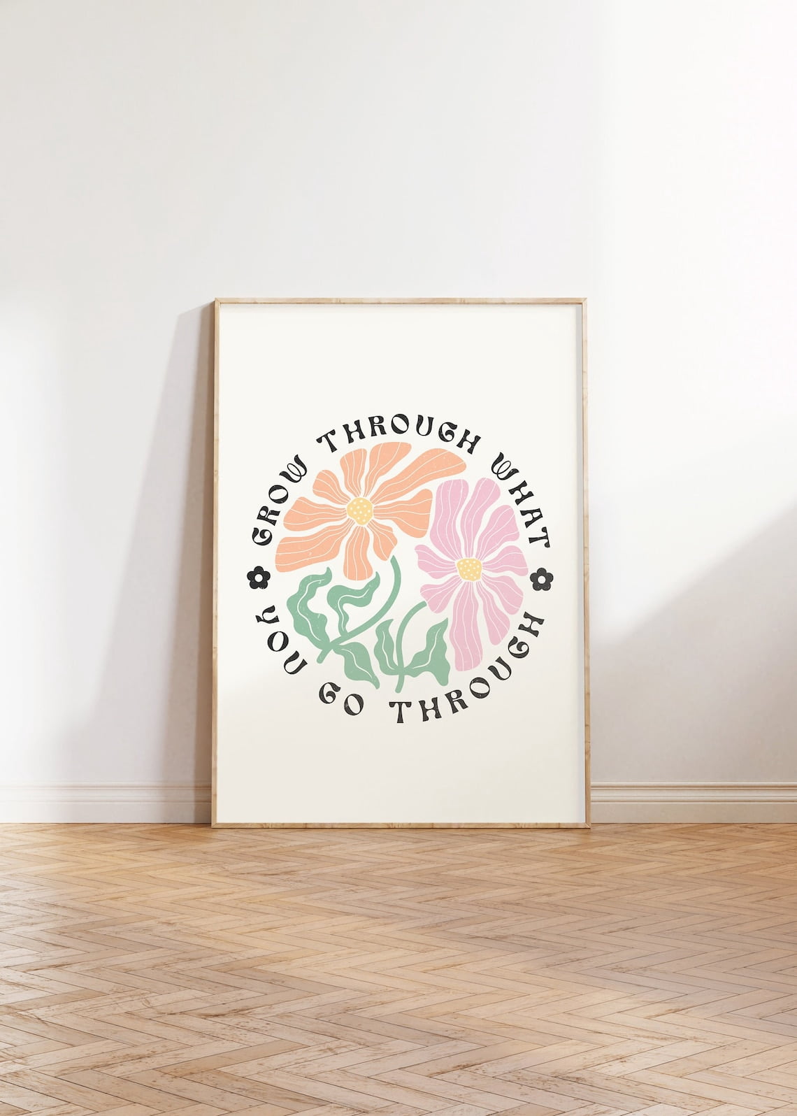 Grow Through What You Go Through, Positive Quote Poster, Mindful Poster ...