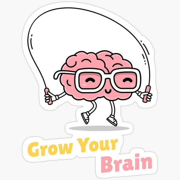 Grow Your Brain Sticker Phone Decal Water Bottle Stickers Car Decals ...