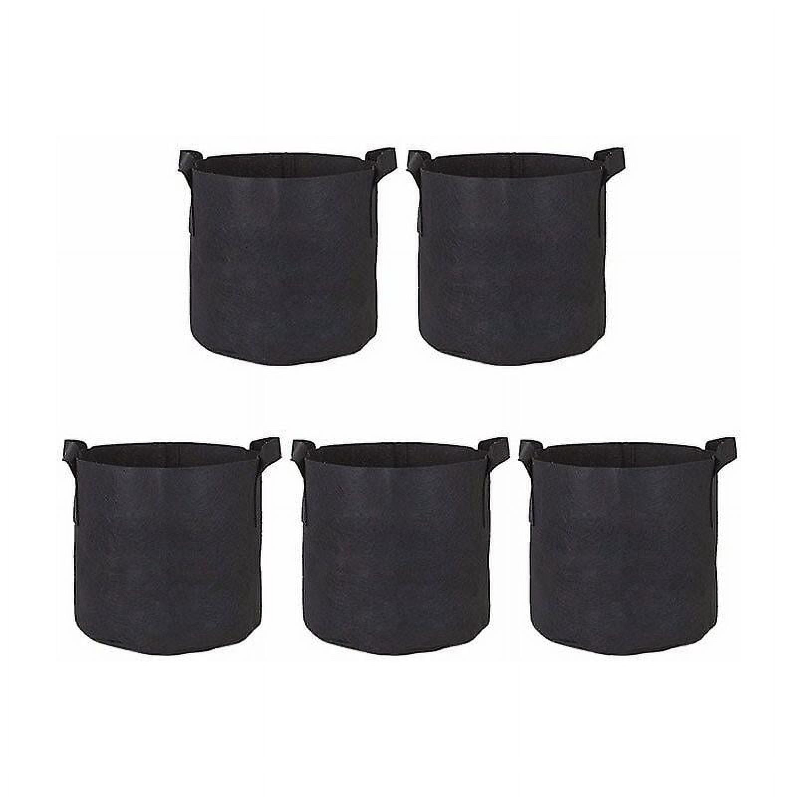 Grow Your Garden with Ease - 5 Pack Black Non-Woven Planting Bags with ...