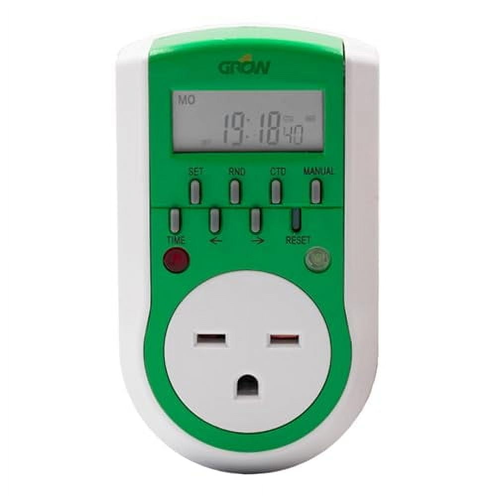 Grow1 240V Outlet Digital Timer, Single Outlet, 15A, Compatible with ...