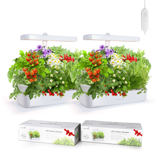 GrowLED 10-Pod Hydroponic Growing System, Height Adjustable Indoor Herb ...