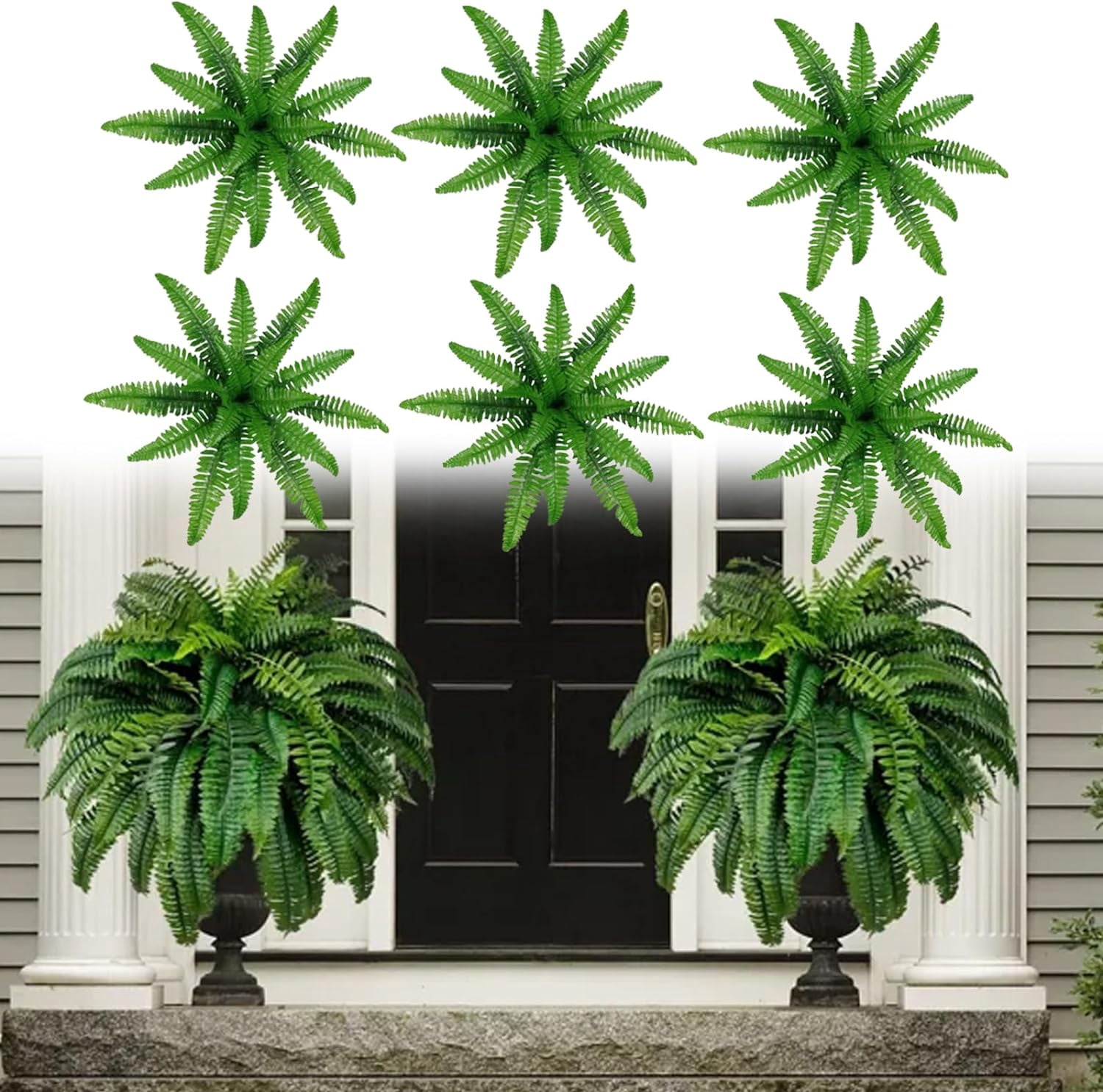 Growhabity Ferns, GROWHABITY Uv Resistant Lifelike Artificial Boston ...