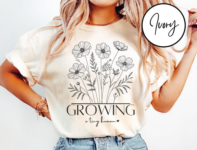 Growing A Tiny Human Soon To Be Mom Shirt, Im Pregnant Daughter ...