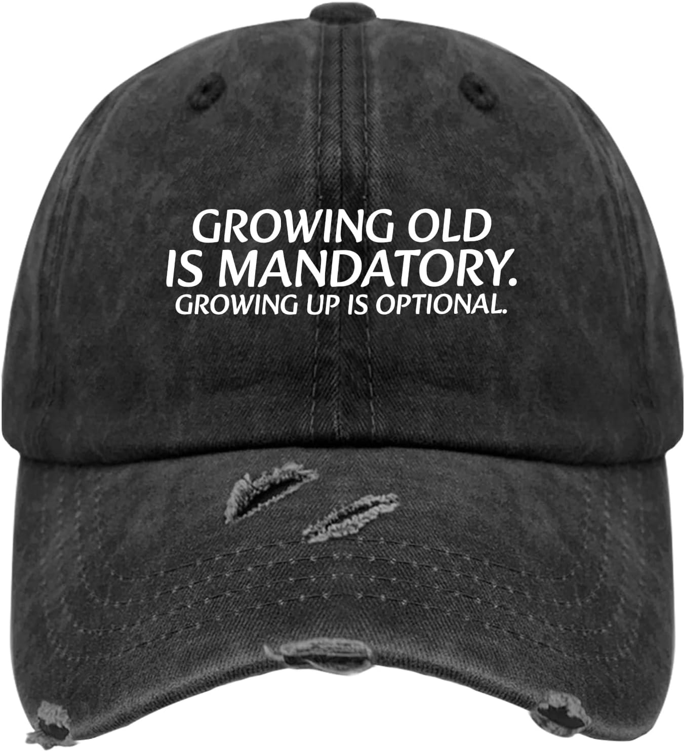 growing-old-is-mandatory-growing-up-is-optional-hat-for-women-funny