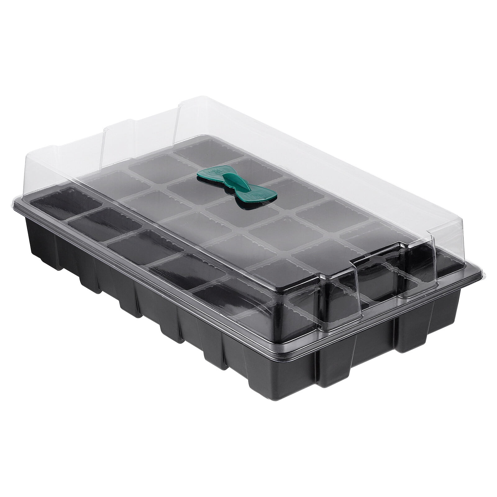 Growing Trays Starter， 24 Cell Black Propagator with Drainage Holes ...