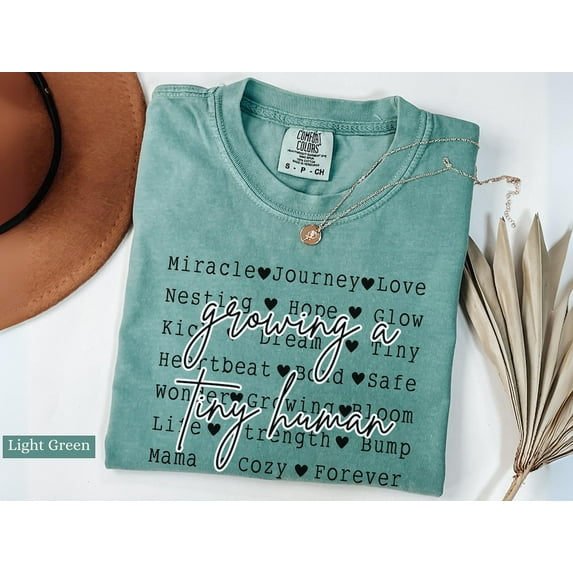 Growing a Tiny Human Pregnancy T-Pregnancy Announcement Maternity Tee ...