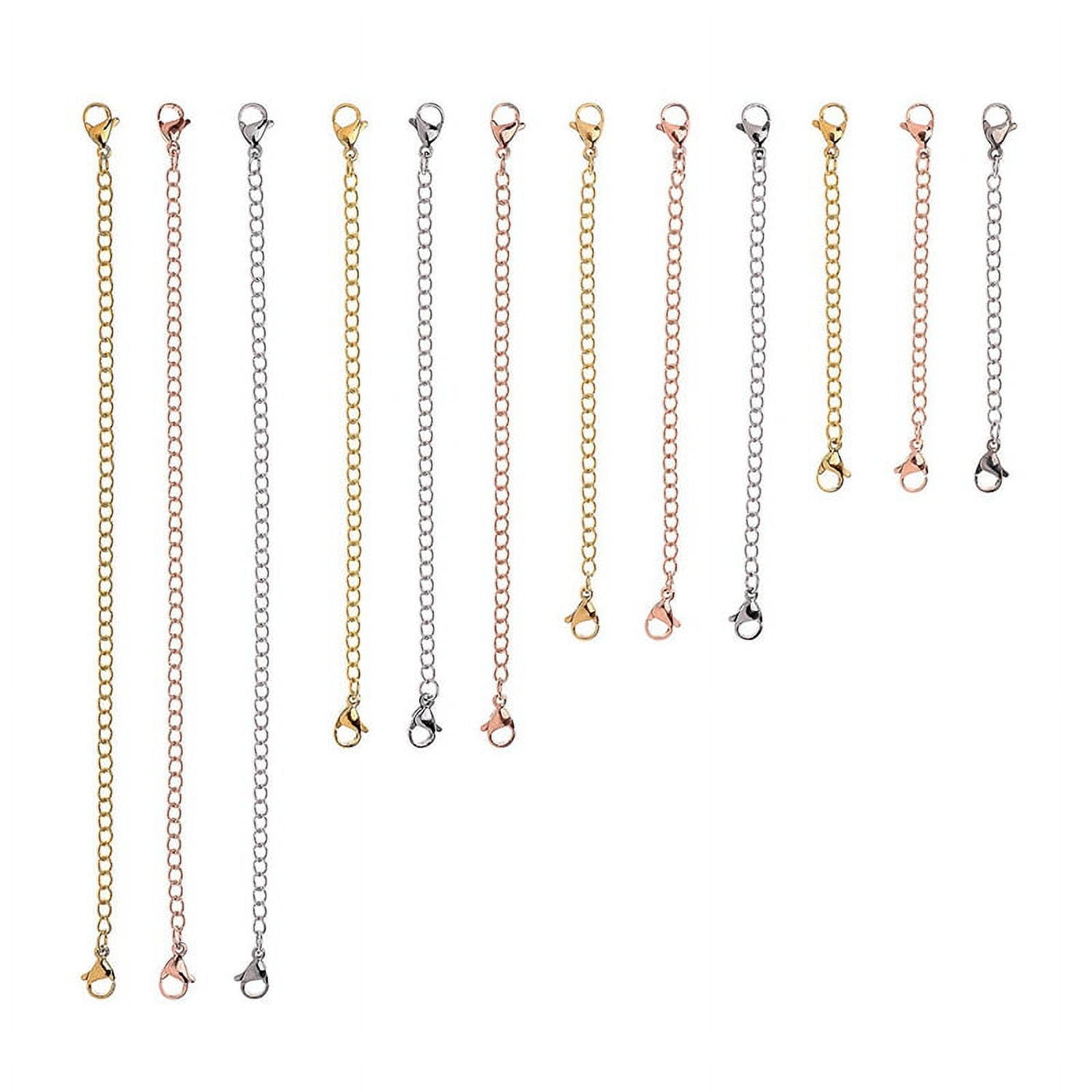 Growment 12-Piece Stainless Steel Necklace and Bracelet Extender Set, 6 ...