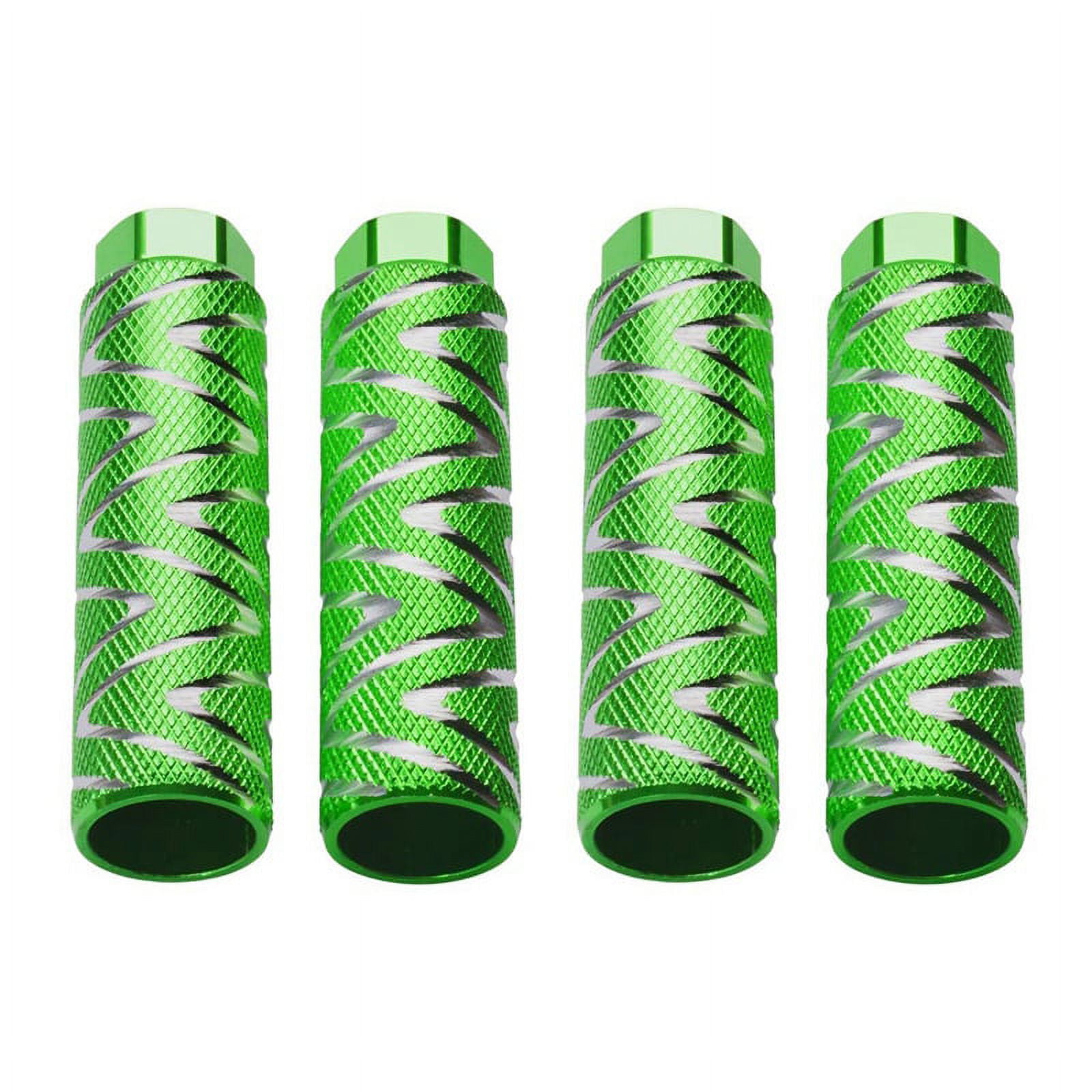 Growment Anti-Slip Aluminum Alloy Bicycle Knurled Pegs, Green (4 Pieces ...