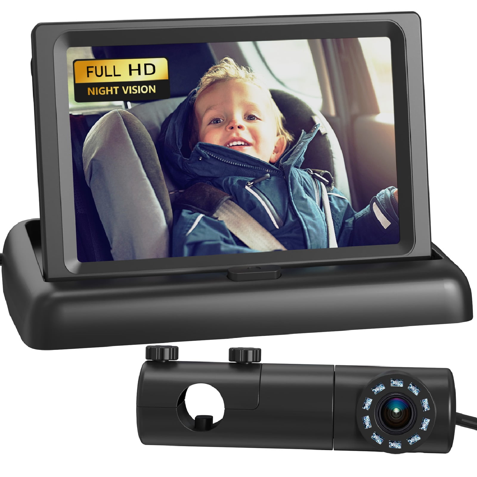 Grownsy Baby Car Camera,4.3" HD Display Baby Car Mirror with Night ...