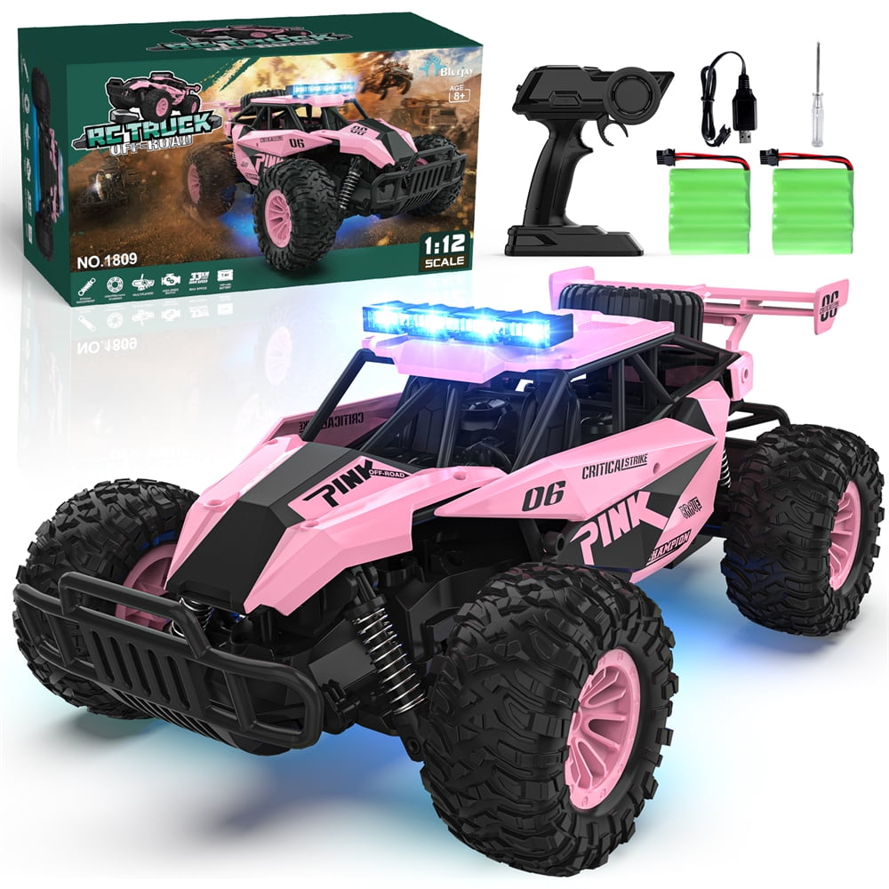 Growsly 33KM/H RC Cars Toys, 1:12 RC Monster Trucks Offroad Hobby RC Truck Toys with LED ...
