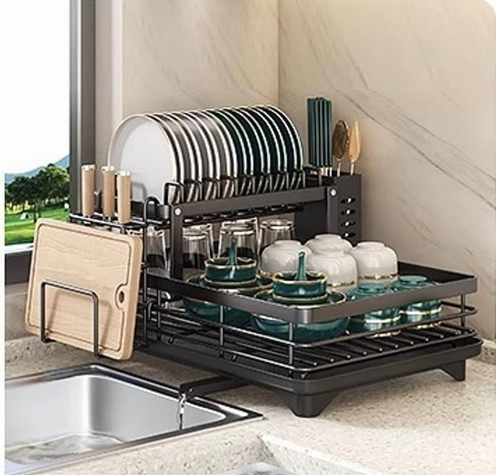 Growsun Dish Drying Rack Expandable Dish Rack for Kitchen Counter ...