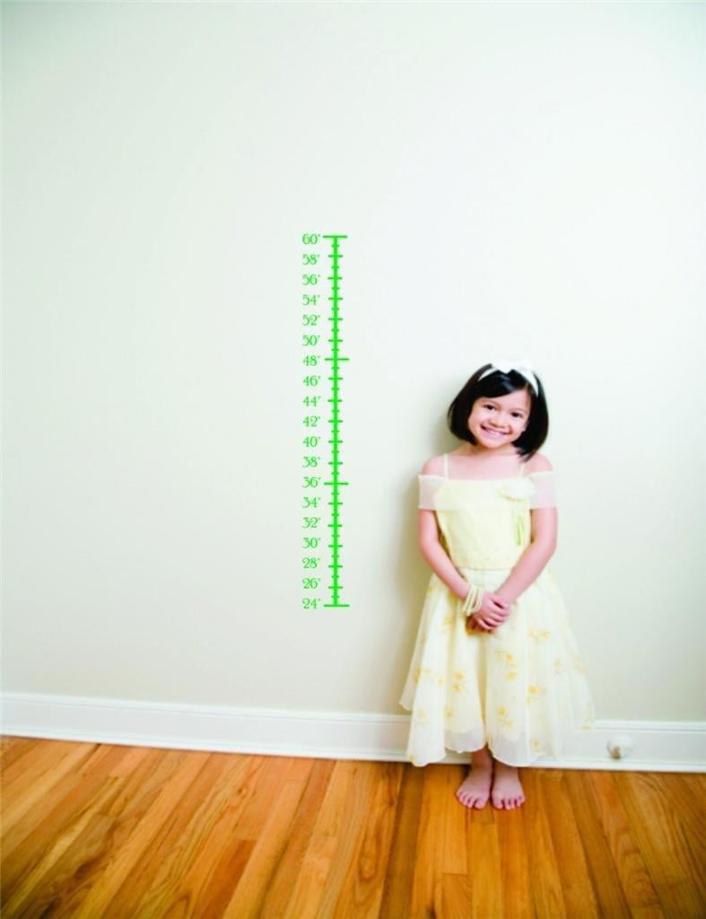 Growth Chart Green Picture Art - Kids Bed Room - Peel & Stick Sticker ...
