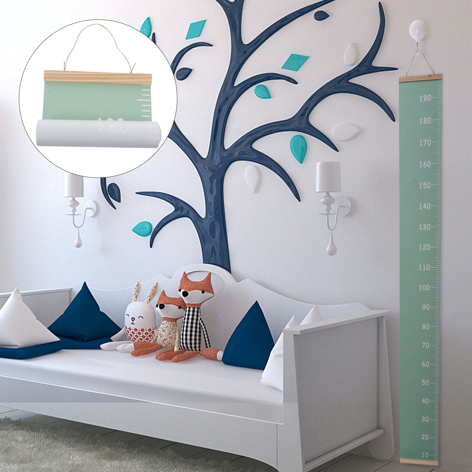 Growth Chart Height Ruler Decor Wall Fabric Canvas Height Measurement ...