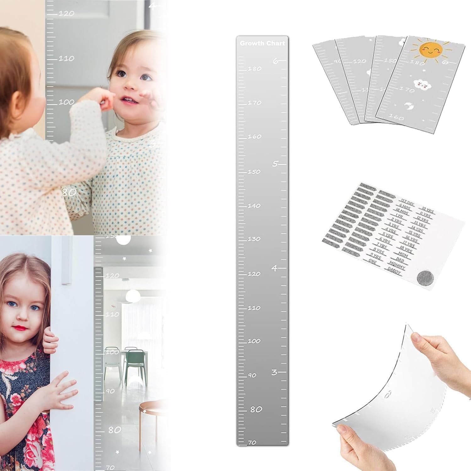 Growth Chart Mirror, Mirror Growth Chart for Wall, Puzzle Mirror Growth Chart, Growth Chart ...