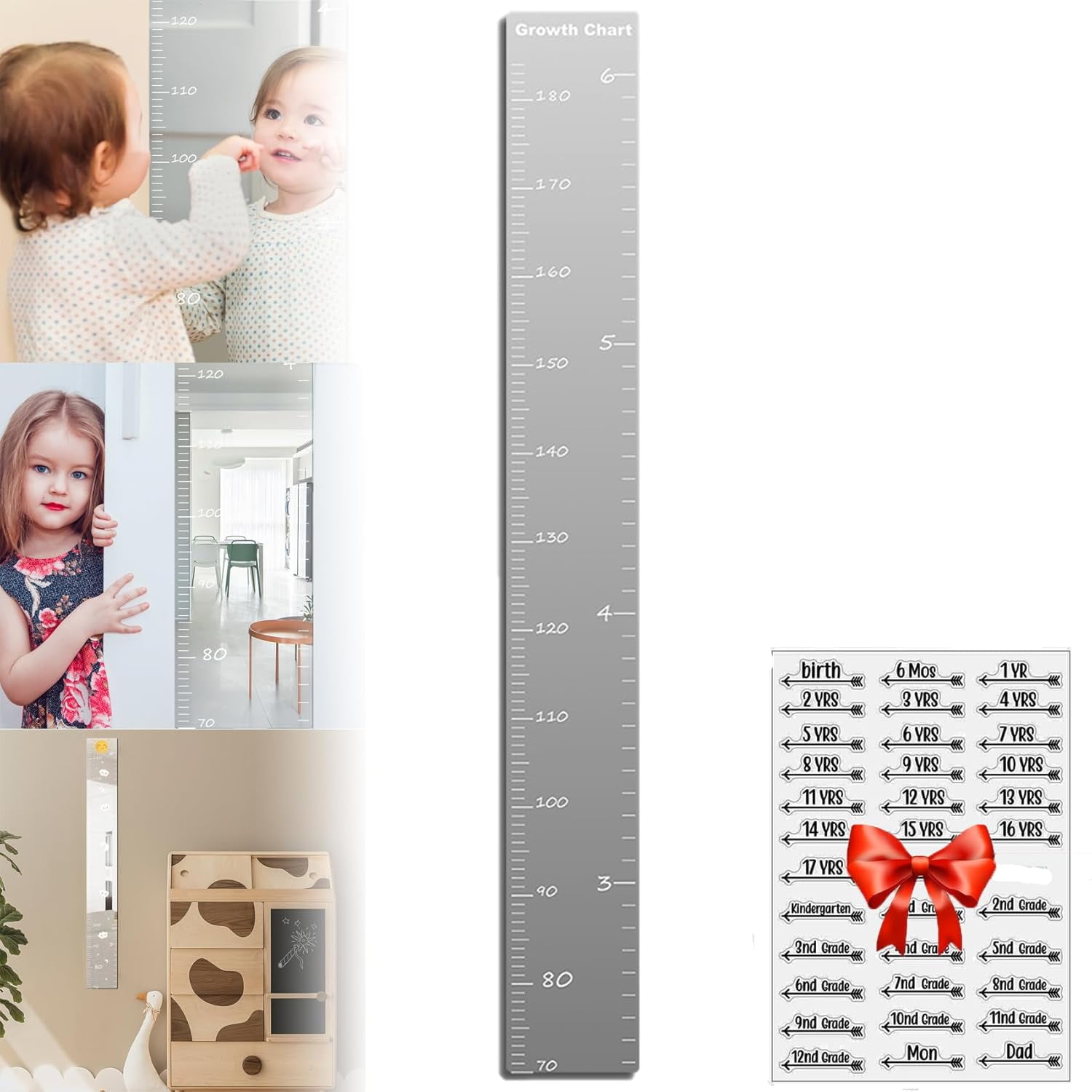 Growth Chart Mirror, Puzzle Mirror Growth Chart,Growth Chart Mirror for Kids, Mirror Growth ...