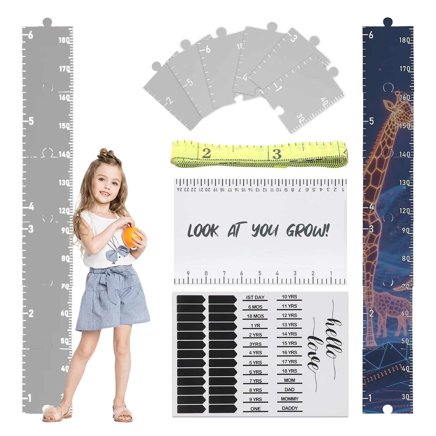 Growth Chart Mirror for Wall, Mirror Growth Chart for Wall, Kids Height ...