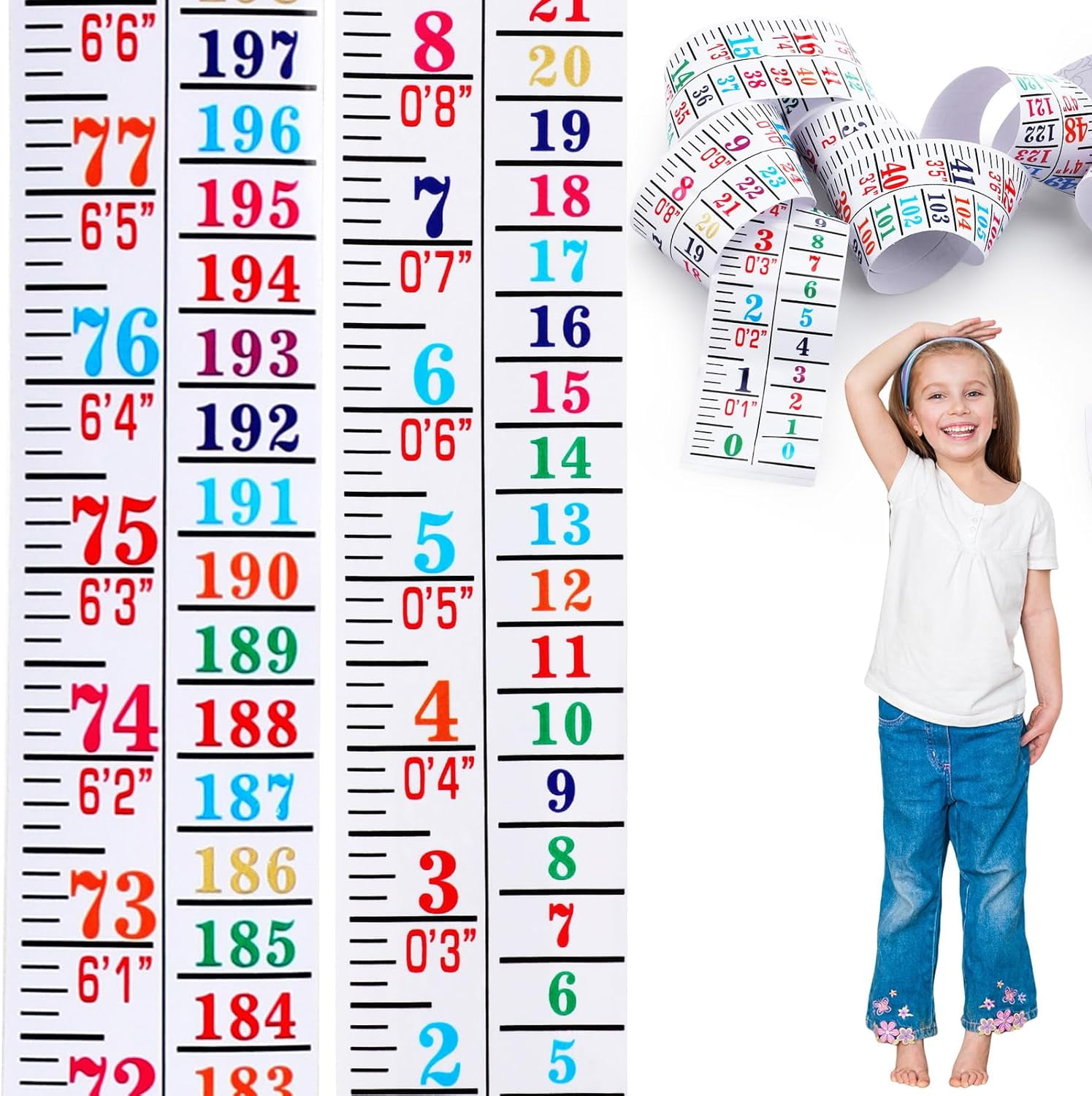 Growth Chart Wall Labels Height Indicator Tape Ruler Growth Chart Decor ...