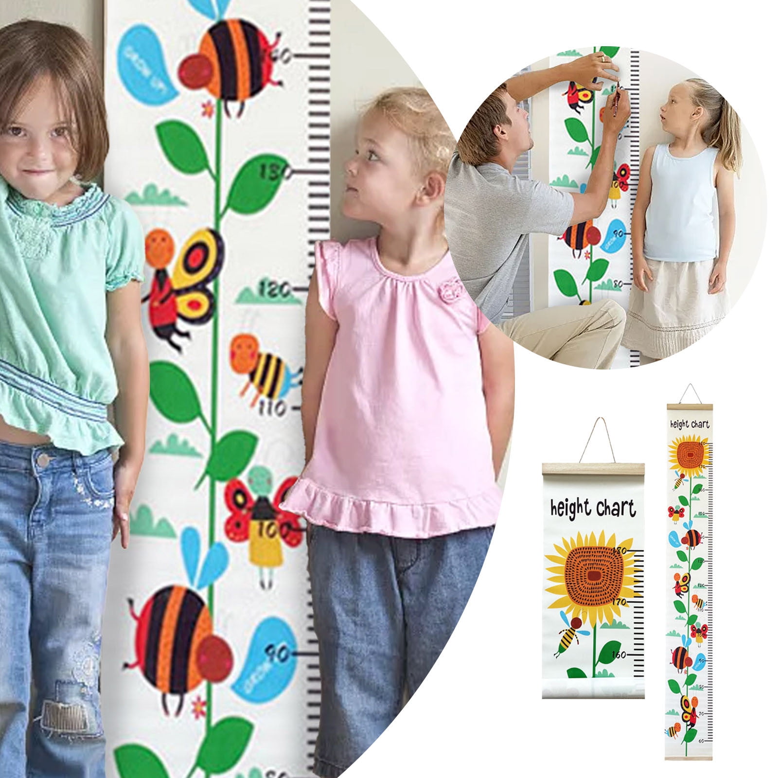 Growth Chart for Kids Child Height Chart Ruler for Wall Wood Frame ...