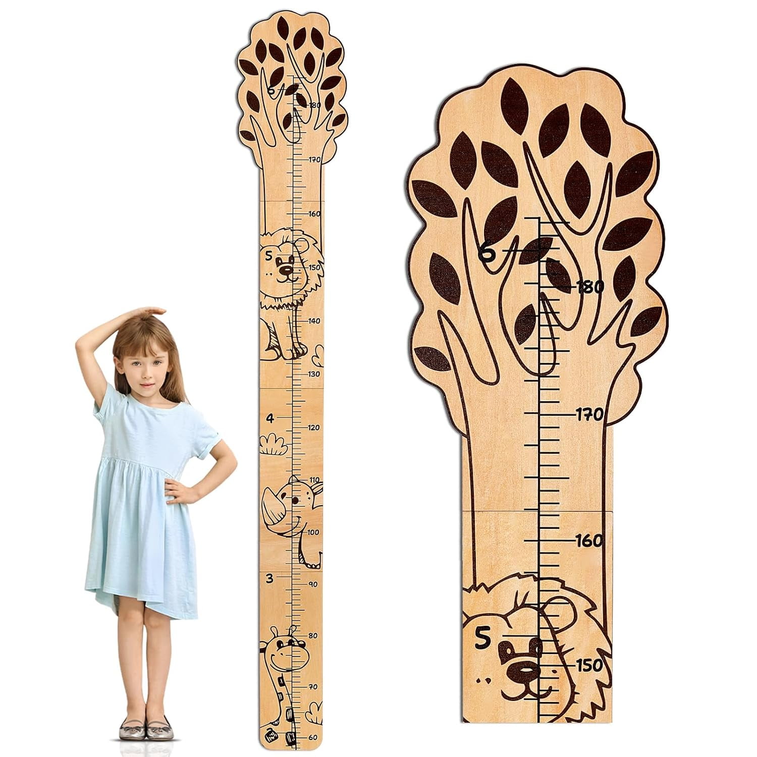 Growth Chart for Wall Wood Height Chart for Kids Height Measurement for ...