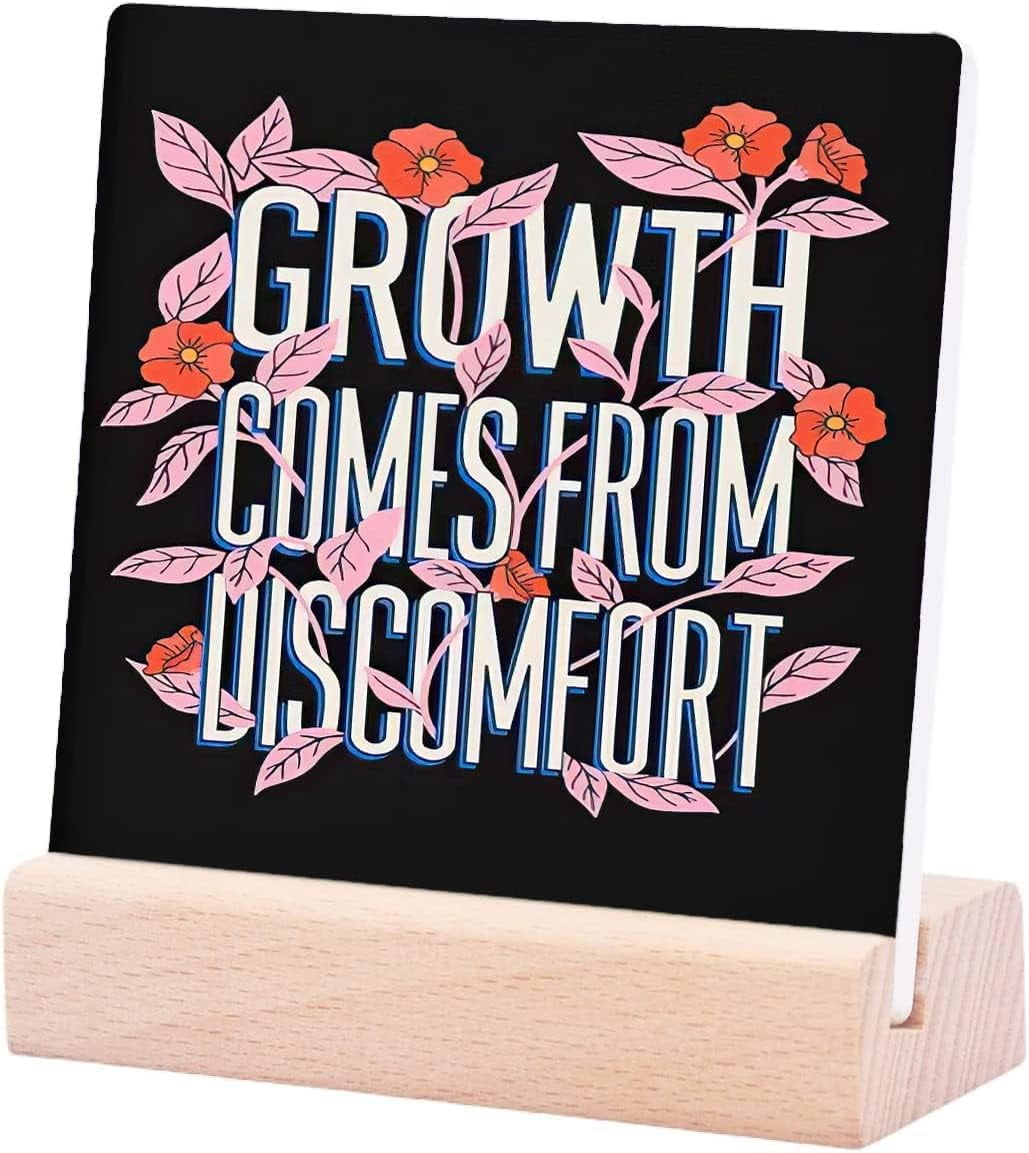 Growth Comes from Discomfort Sign Decor Inspirational Desk Quote Sign ...