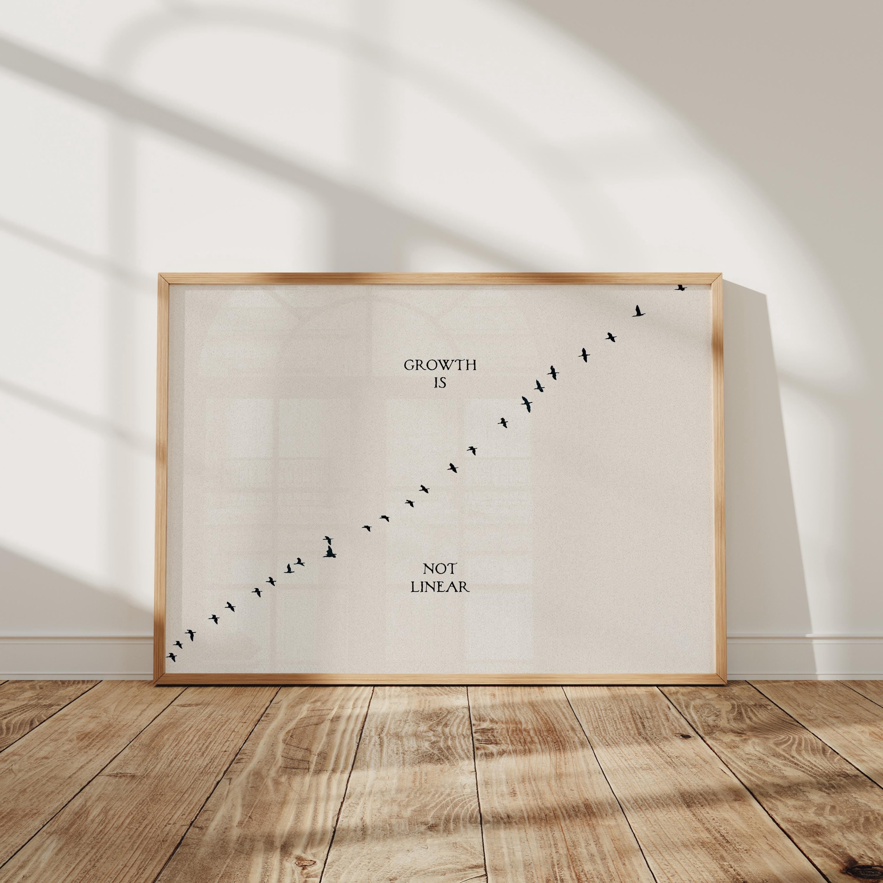 Growth Is Not Linear Wall Art Print Men.Tal Health Quote Print Healing ...
