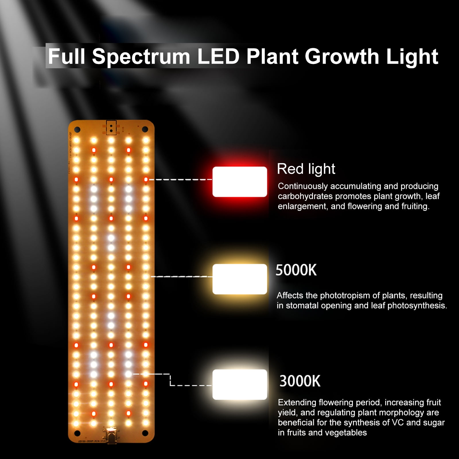 Growth Lamp,3/6/12h 6 Indoor Plant Supplement Led Panel Bloom Dimmable ...