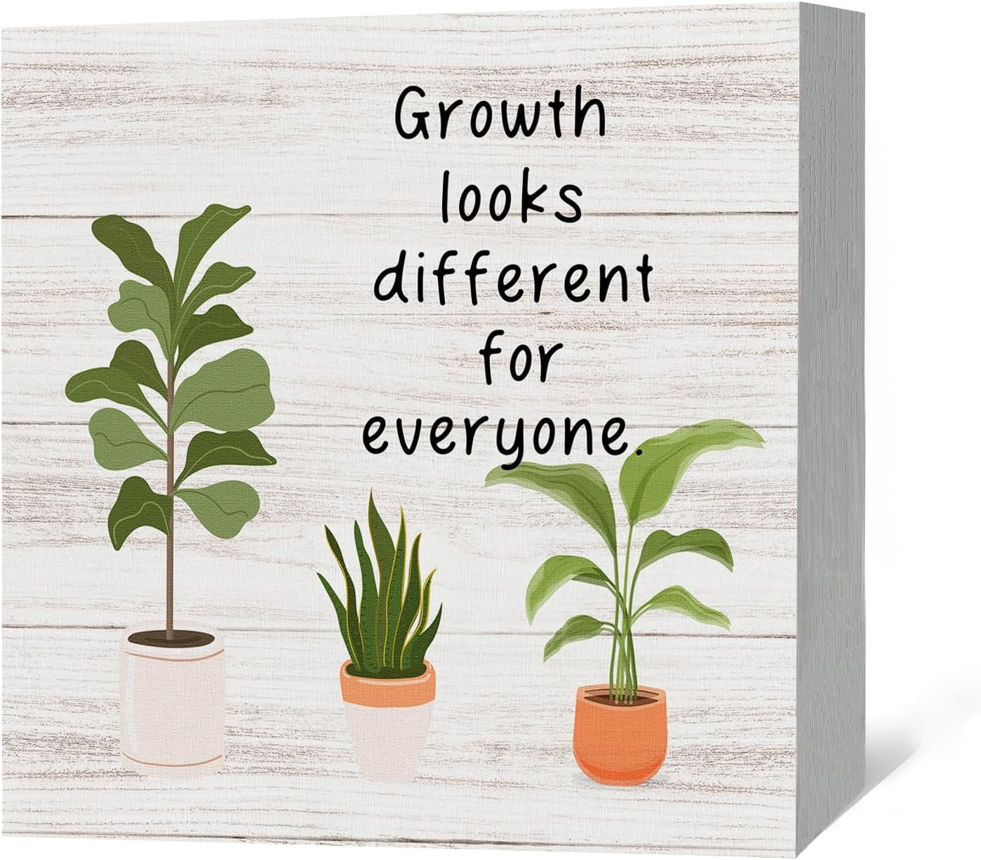 Growth Looks Different for Everyone Wood Box Sign Desk Decor, Mental ...