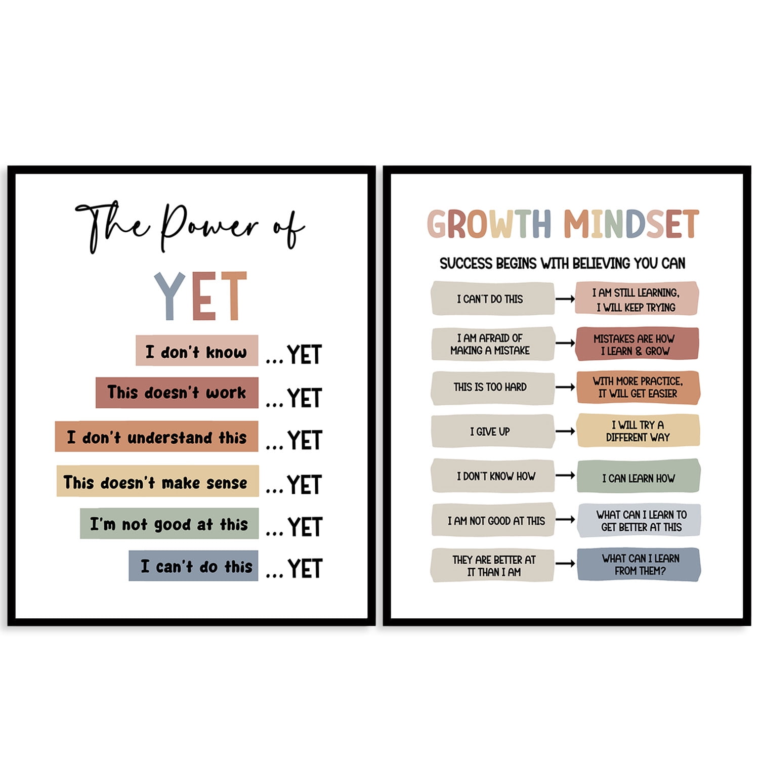 Growth Mindset Affirmation Print, Educational Wall Art, Classroom Decor ...