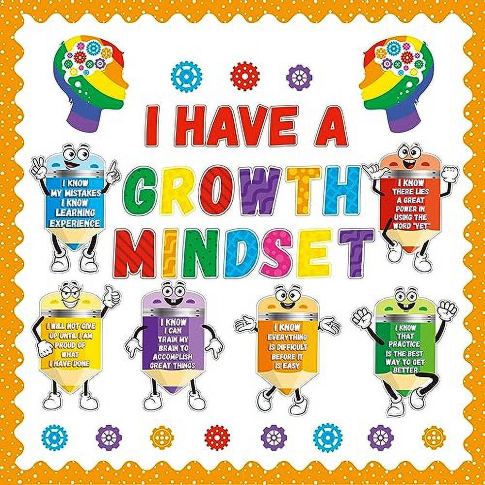 Growth Mindset Bulletin Board Decoration Set Motivational Classroom ...