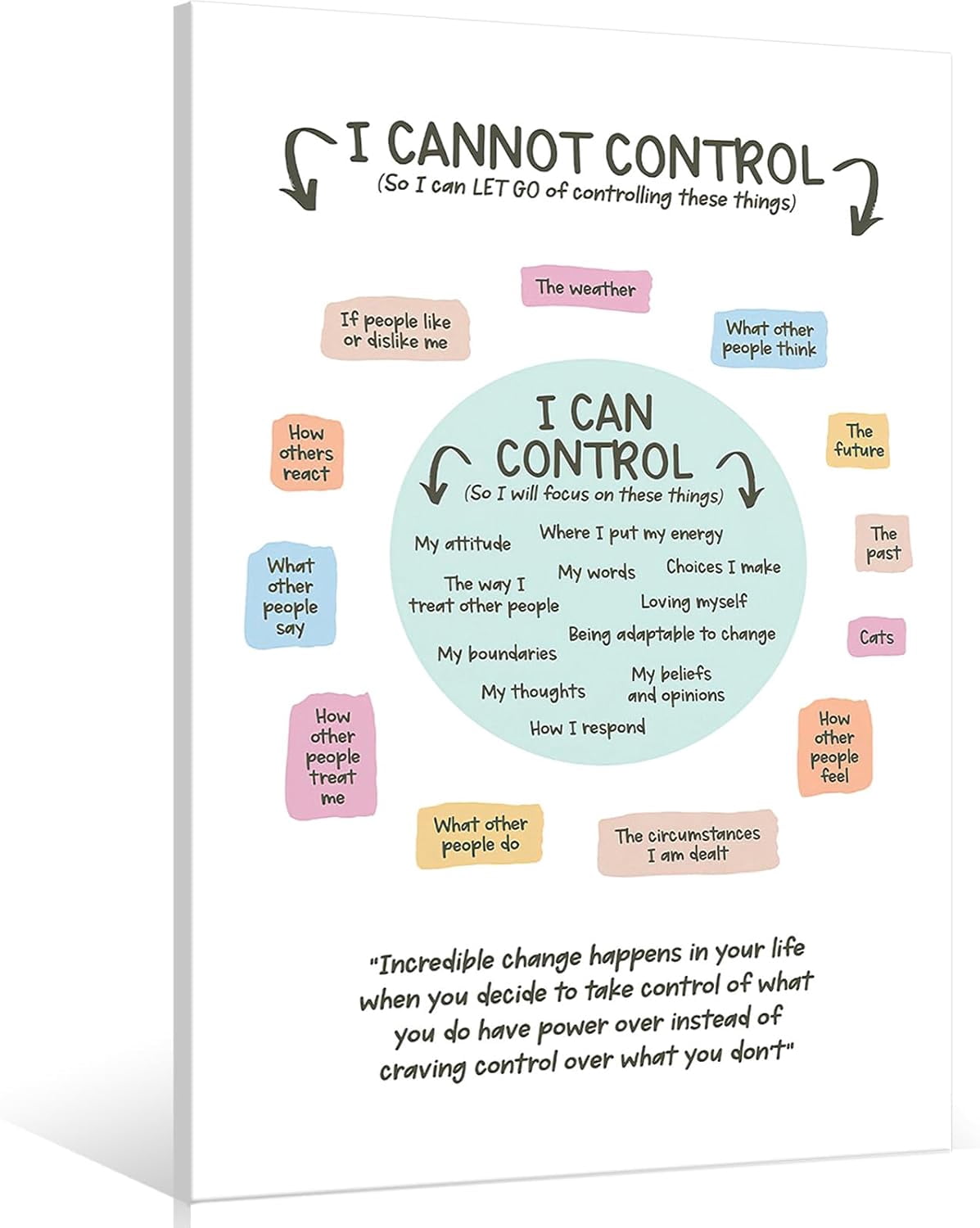 Growth Mindset Mental Health Posters I Cannot Control and I Can Control ...
