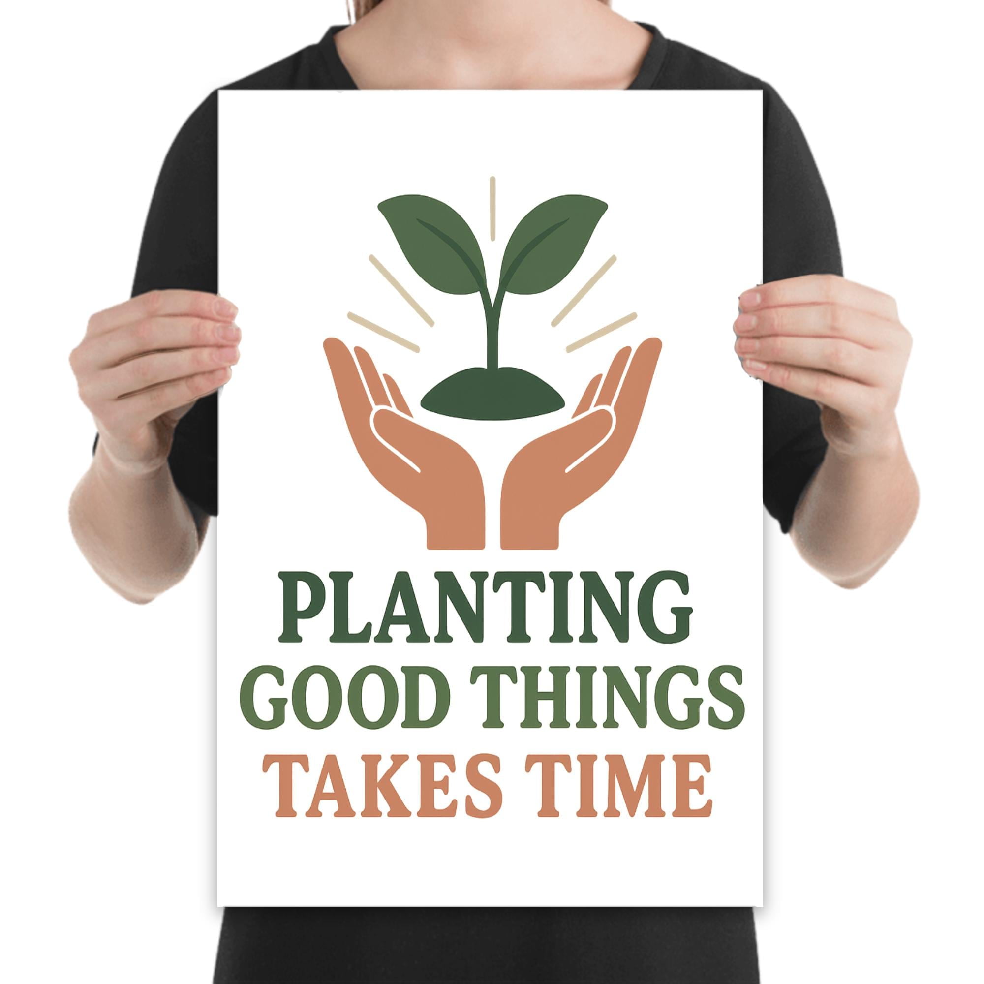 Growth Mindset Poster, Inspirational Decor for Home Offices, Planting ...