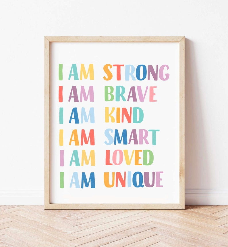Growth Mindset Poster Positive Affirmations Playroom Motivational ...