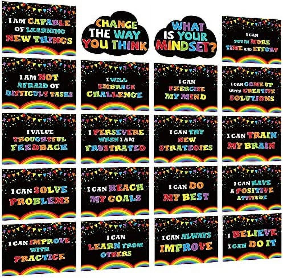Growth Mindset Posters Bulletin Board Decorations, 20 Pcs Positive ...