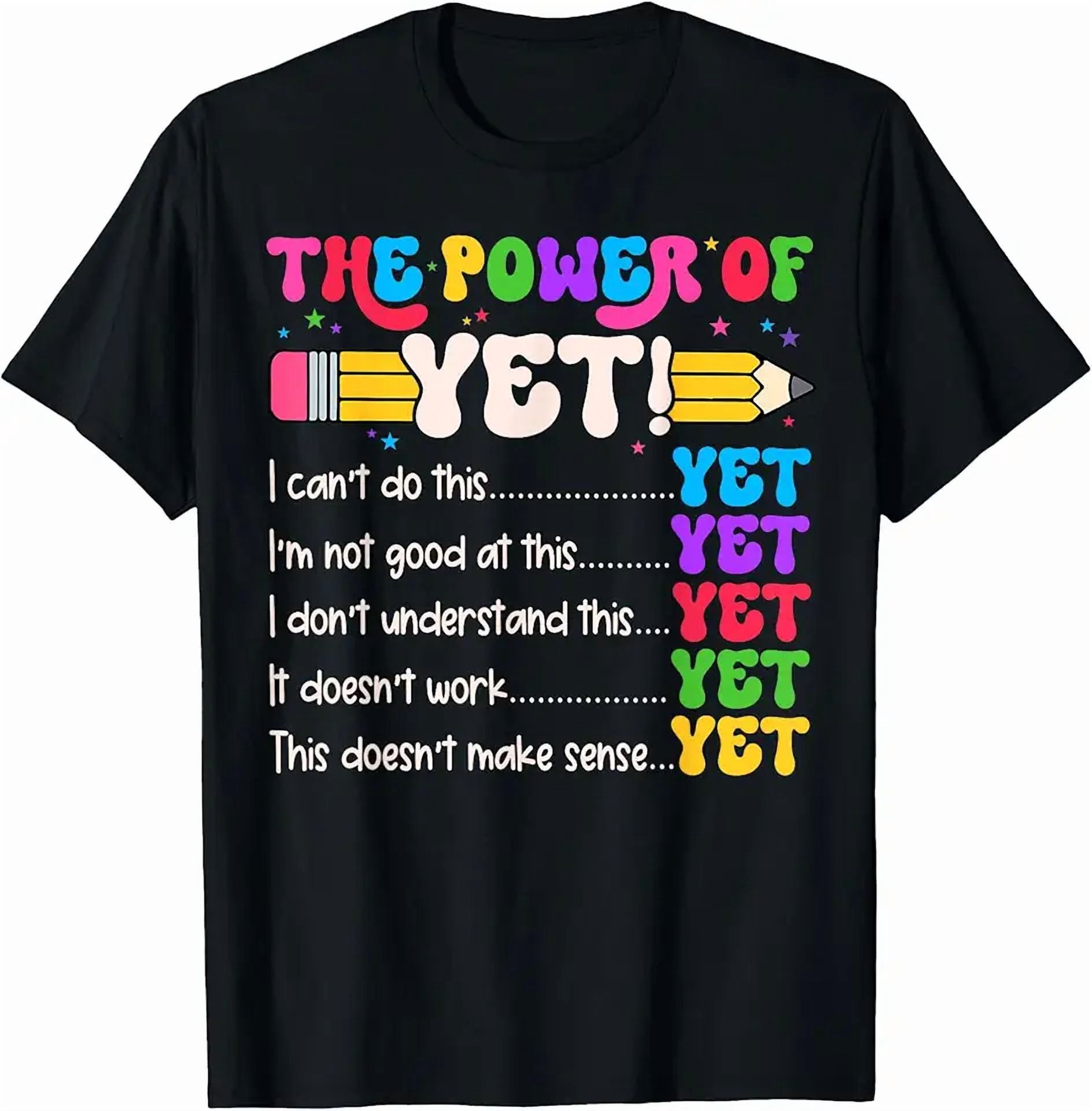 Growth Mindset Power of Yet Quote Teacher Women Short Sleeve Graphic ...