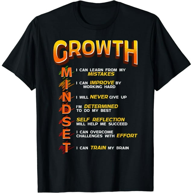 Growth Mindset Teacher Classroom Brain Motivation T-Shirt - Walmart.com