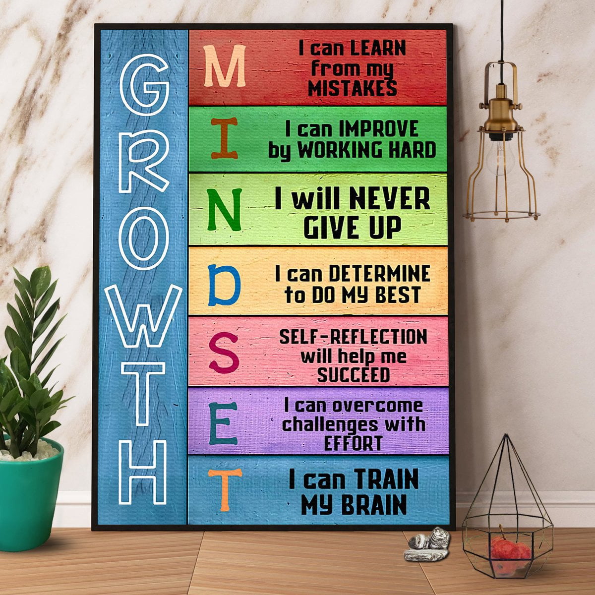 Growth Mindset Teacher I Can Train My Brain Paper Poster No Frame Matte ...