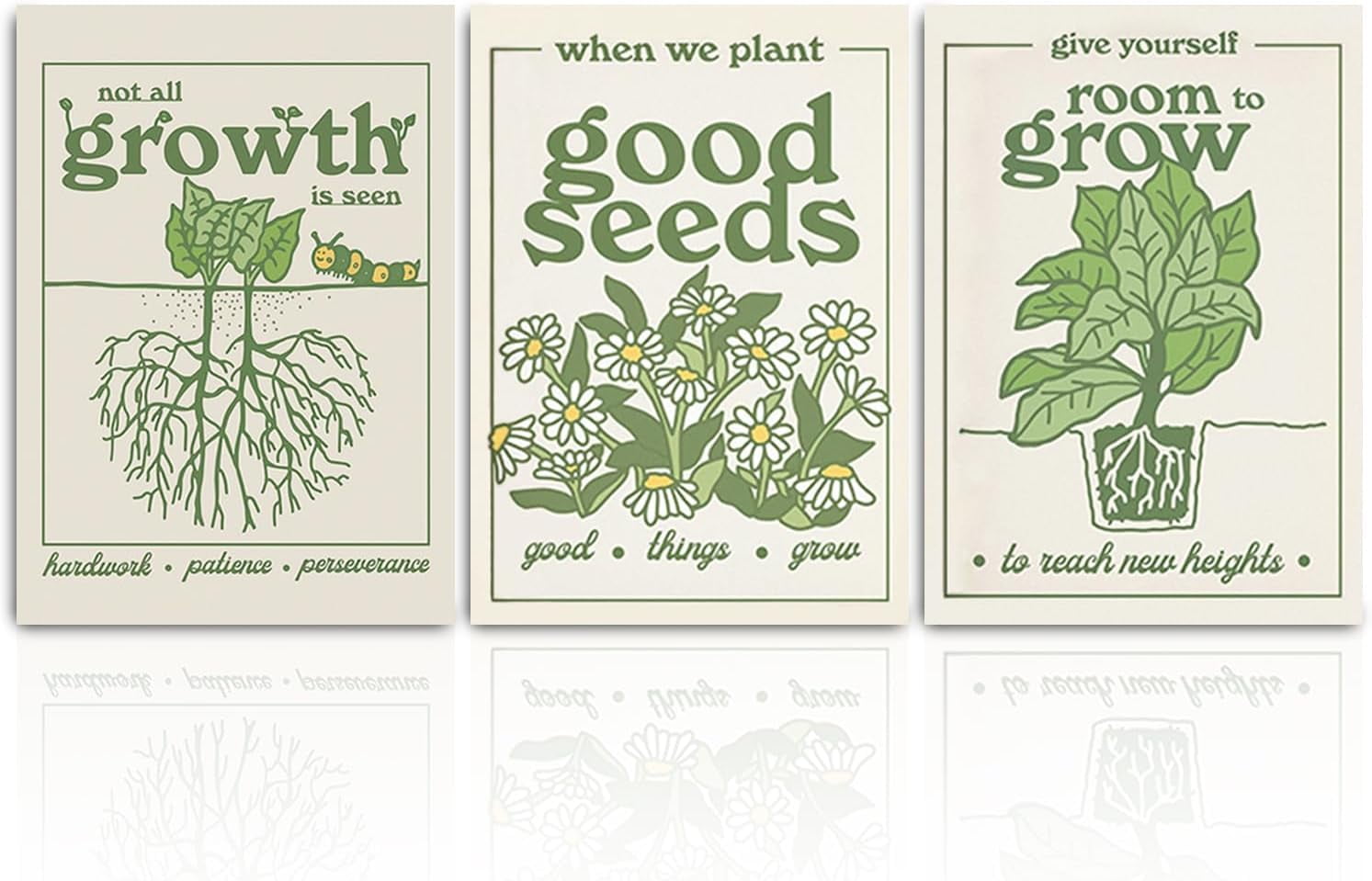 Not All Growth is Seen Sage Green Motivational Quote Prints Poster ...