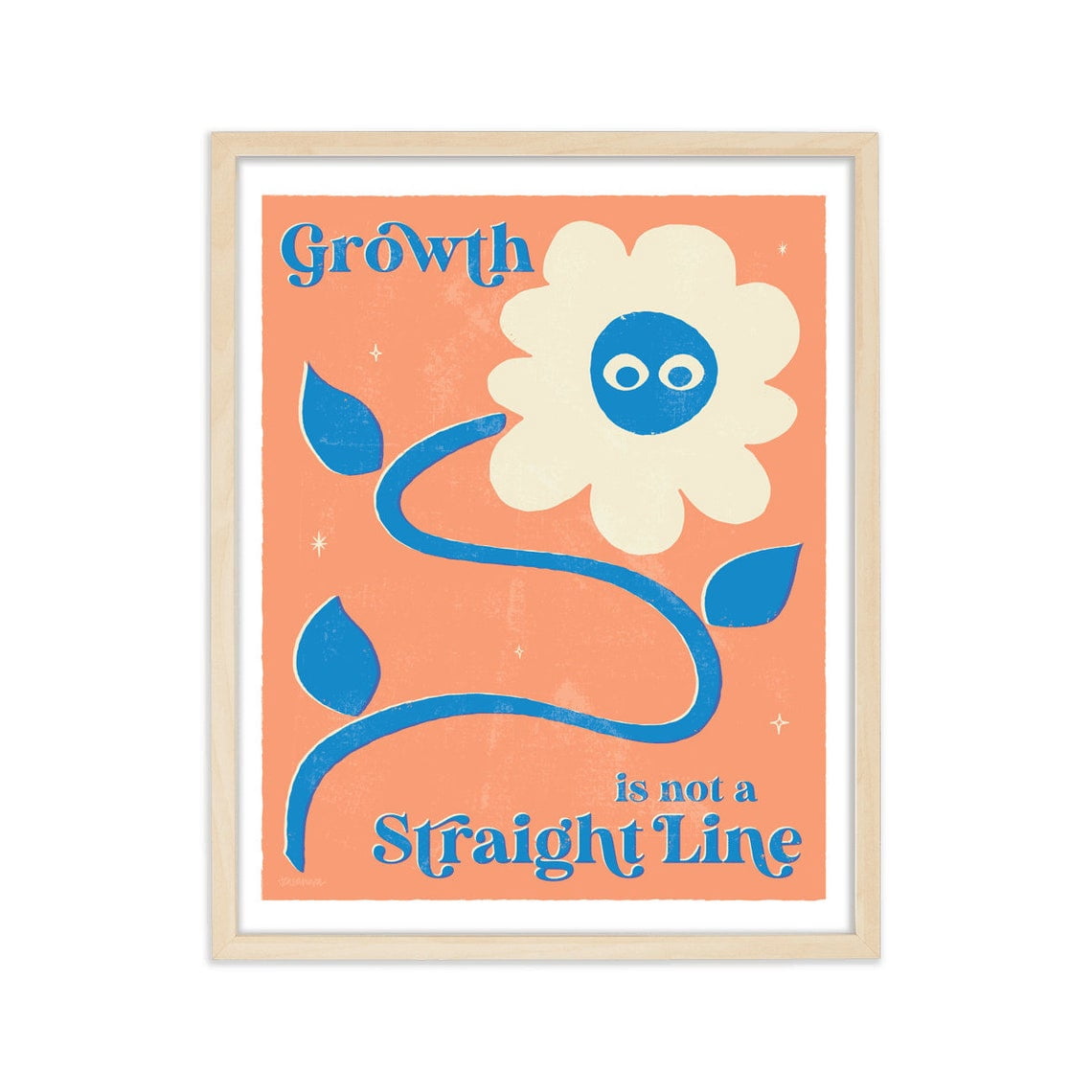 Growth Is Not A Straight Line, Peach, Retro Poster Art Print ...
