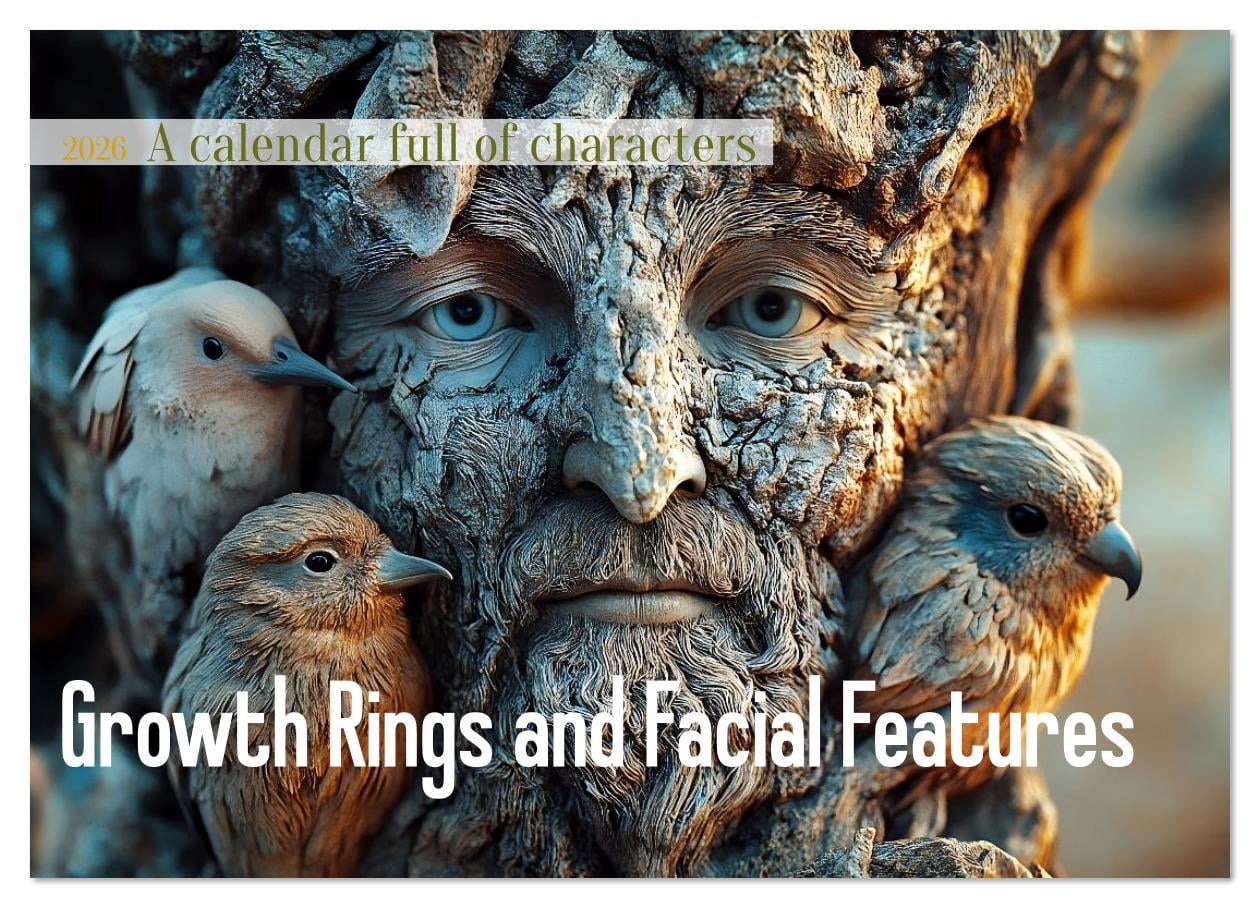 Growth rings and facial features (Monthly Wall Calendar 2026 16.5 x 23. ...