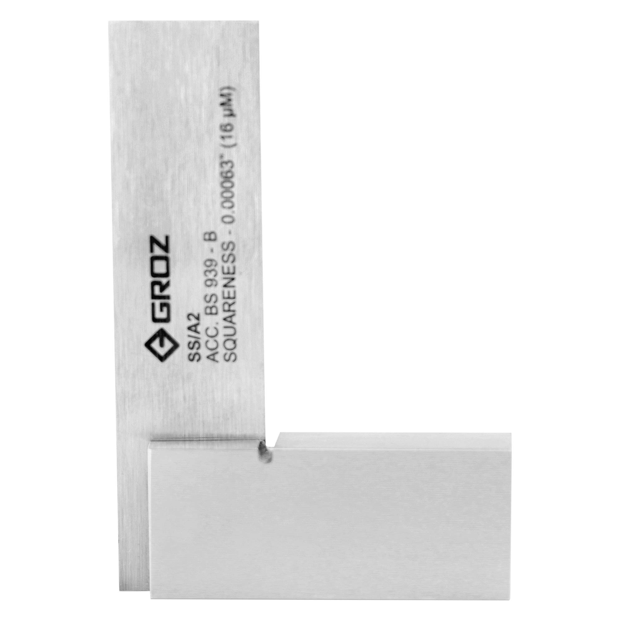 Groz 01000 2" Precision Steel Square, 16 Microns Squareness C40 ...