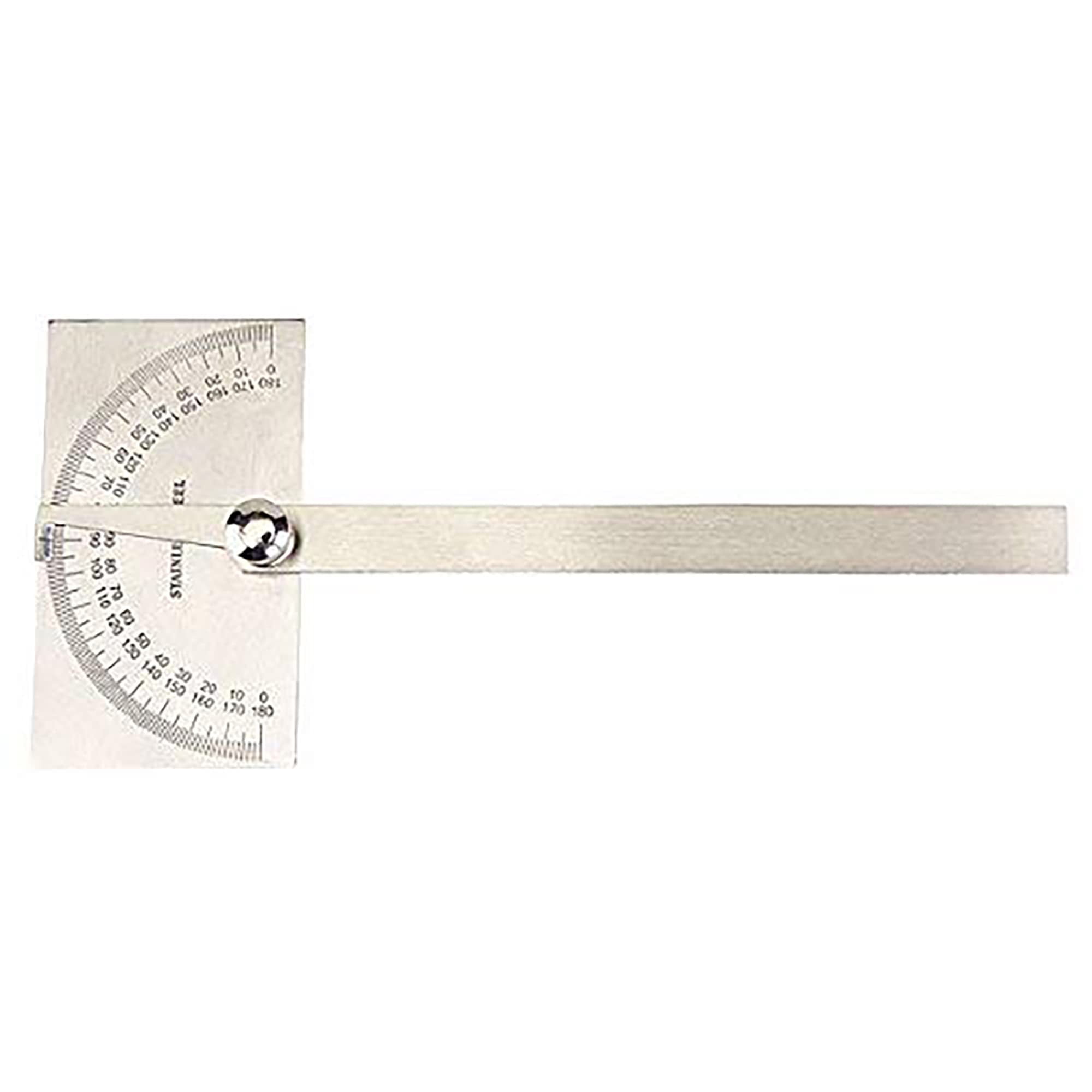 Groz Degree Protractor | Rectangular Head | Stainless Steel | 6-inch ...