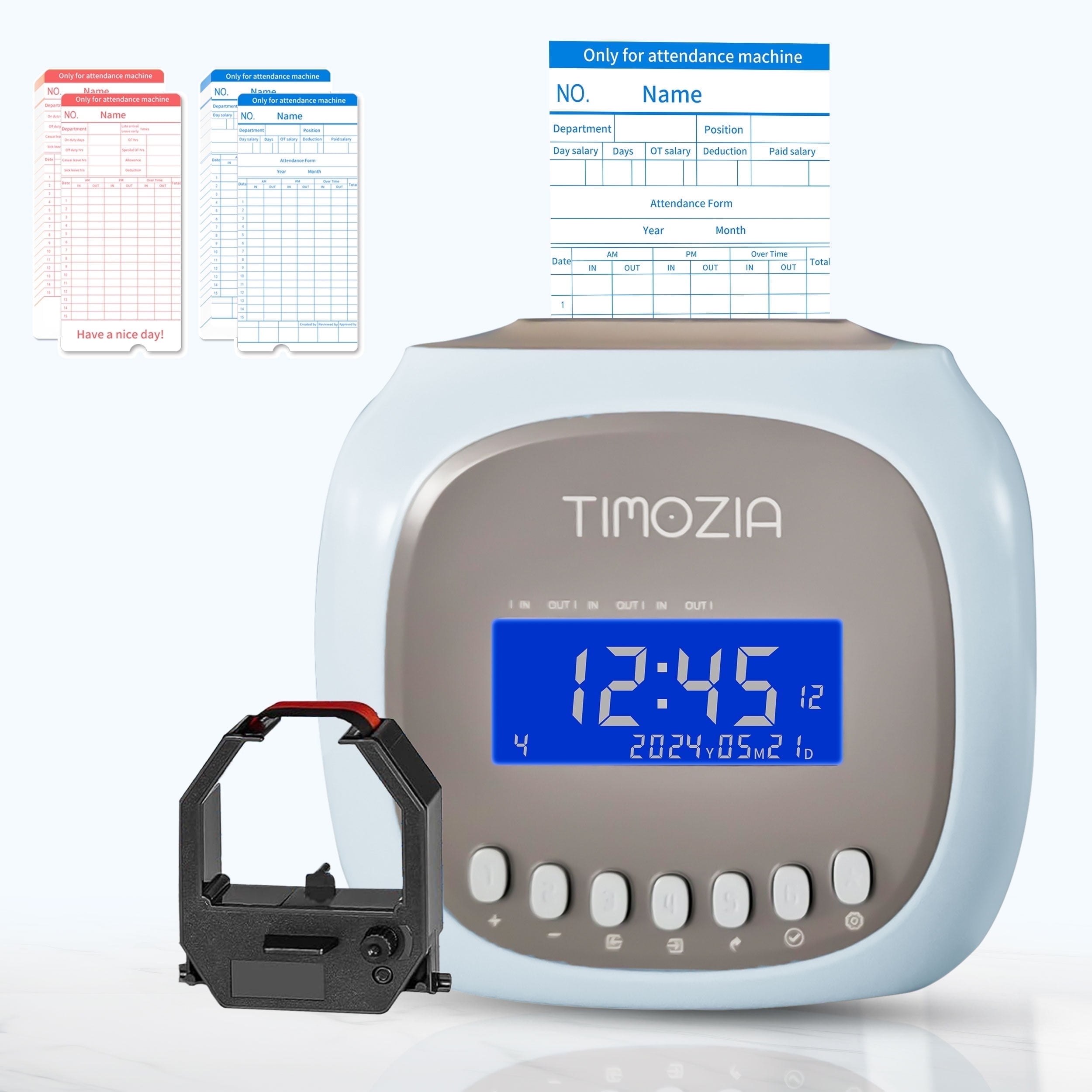 Grozziie Punch Card Attendance Machine – Time Tracker Bundy Clock for ...