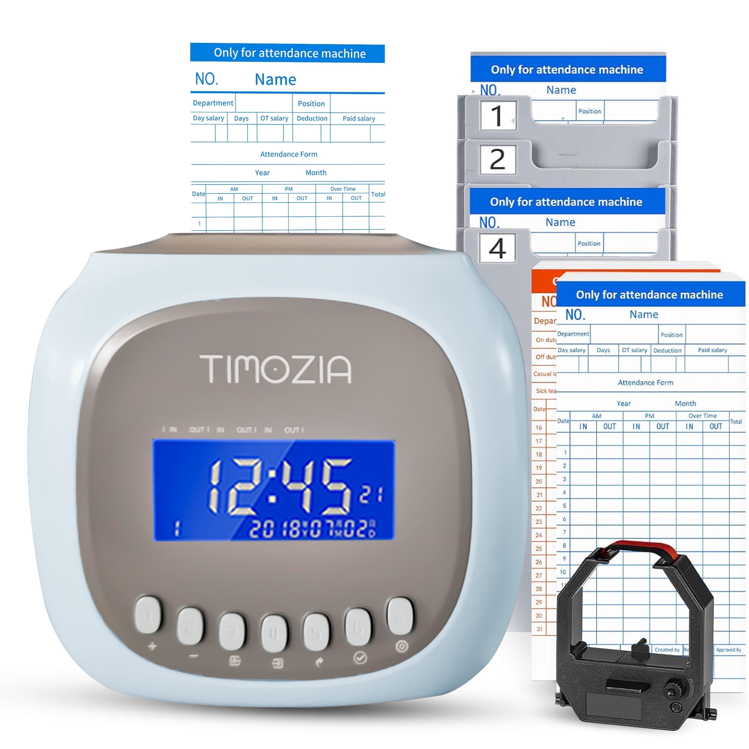 Grozziie Punch Card Attendance Machine – Time Tracker Bundy Clock for ...
