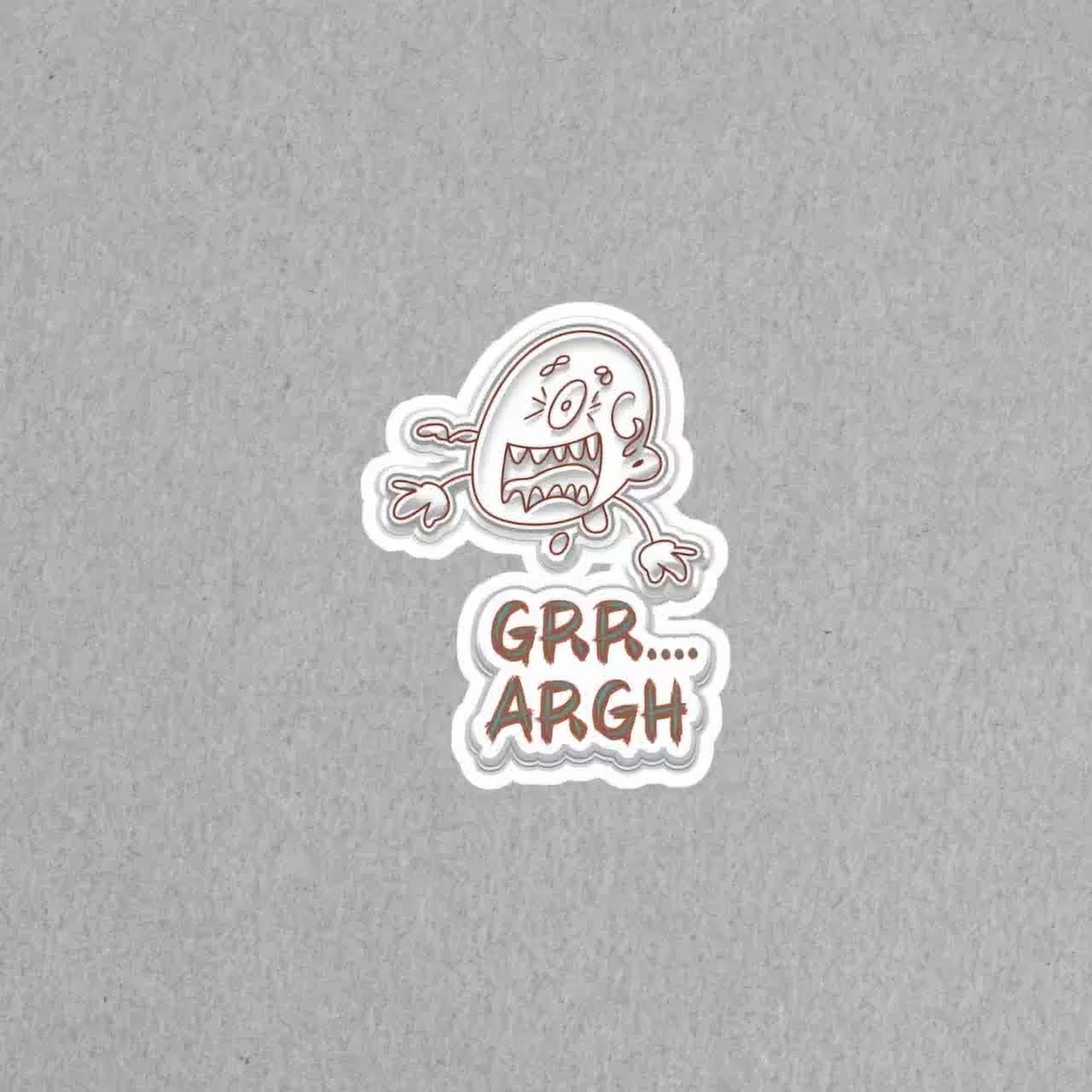 Grr Argh Spooky Skeleton Sticker - Quirky Vintage Horror Decalphone ...