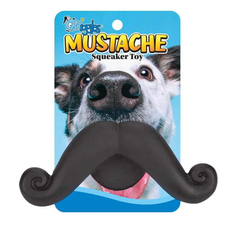 Grriggles Mustache Squeaker Dog Toy | Durable Latex Squeaky Dog Toy for ...