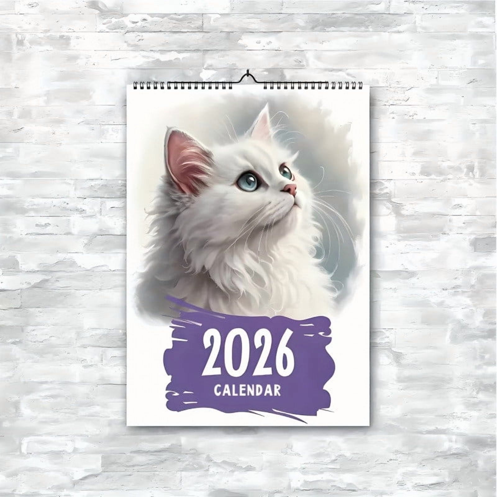 Grrvtrz 2026 Cute Cats Calendar Looking Up Christmas Gift Wall Calendar ...