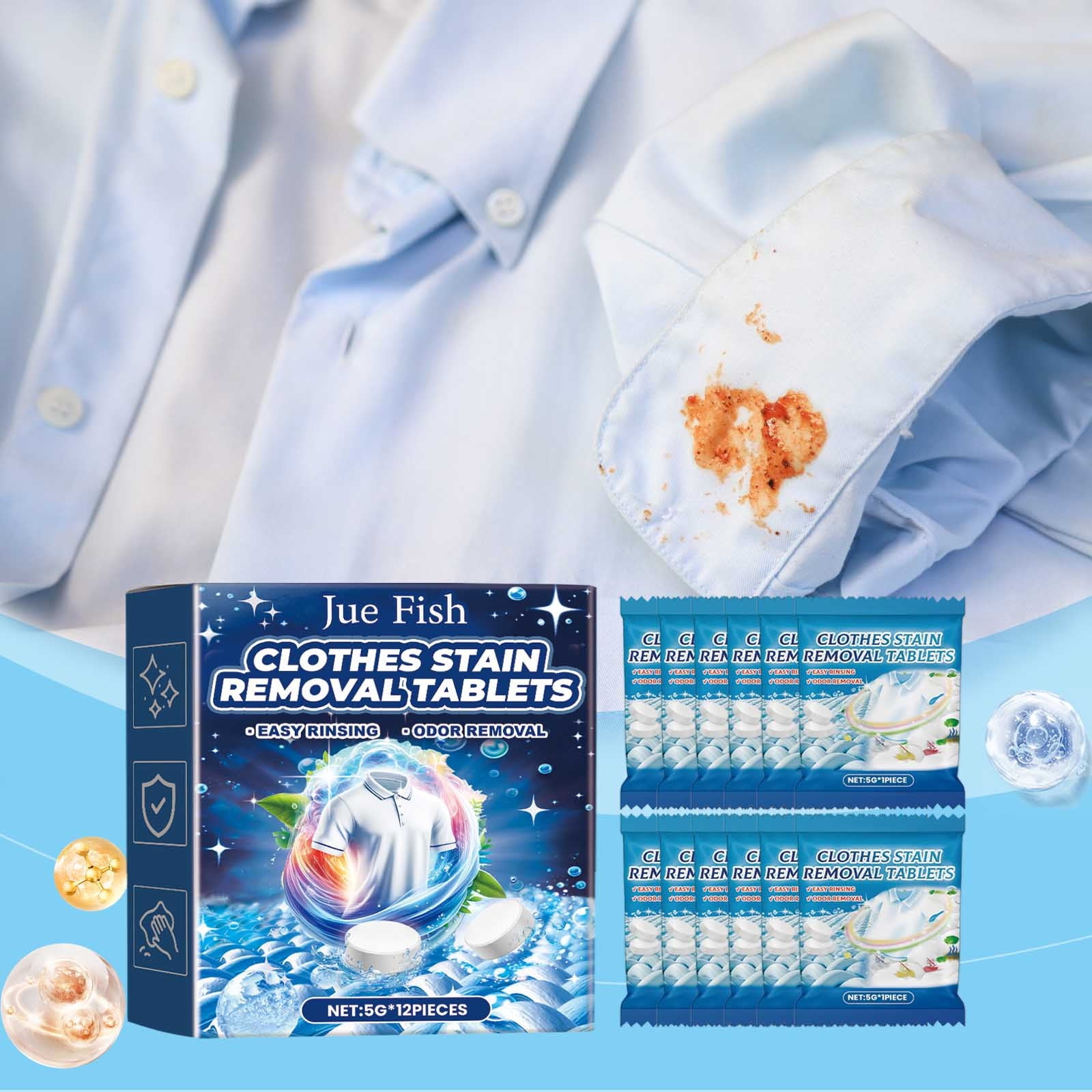 Grrvtrz Clothes Cleaning Tablets Multifunctional Decontamination and ...