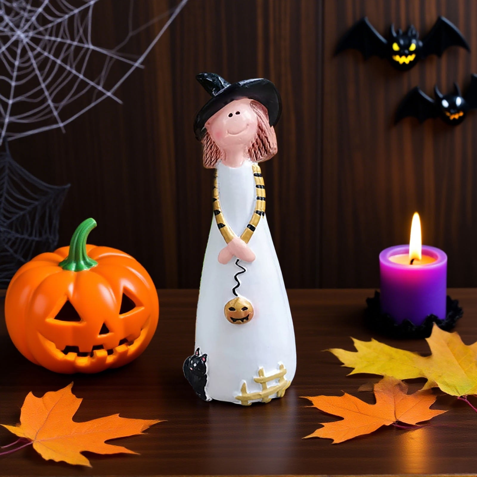 Grrvtrz Halloween Ornaments,Witch Decorative Resin Statue Ornaments ...