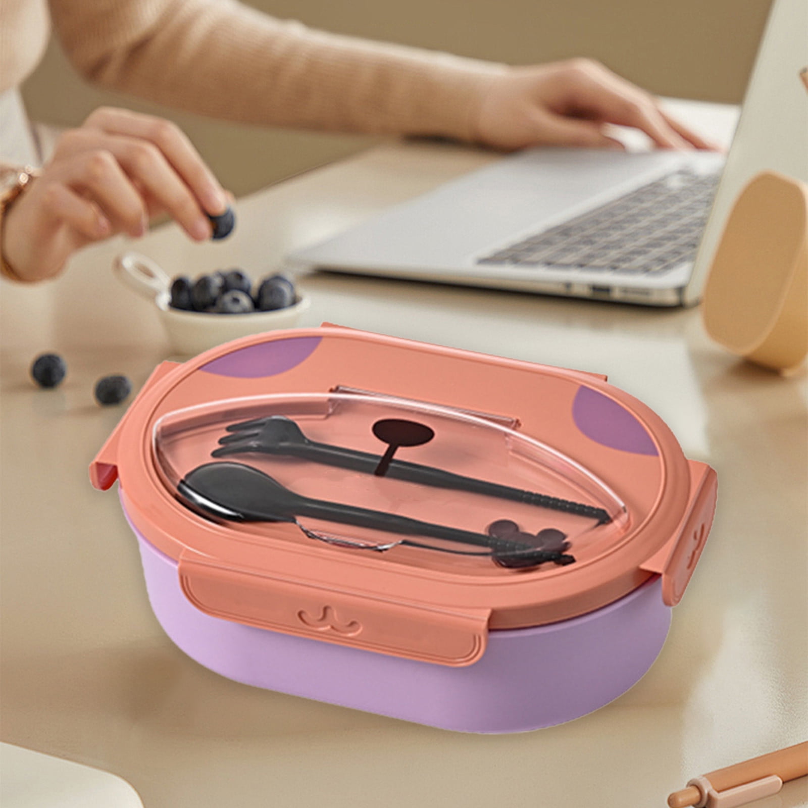 Grrvtrz Large Capacity Double Layer Compartment Lunch Box Fashionable ...