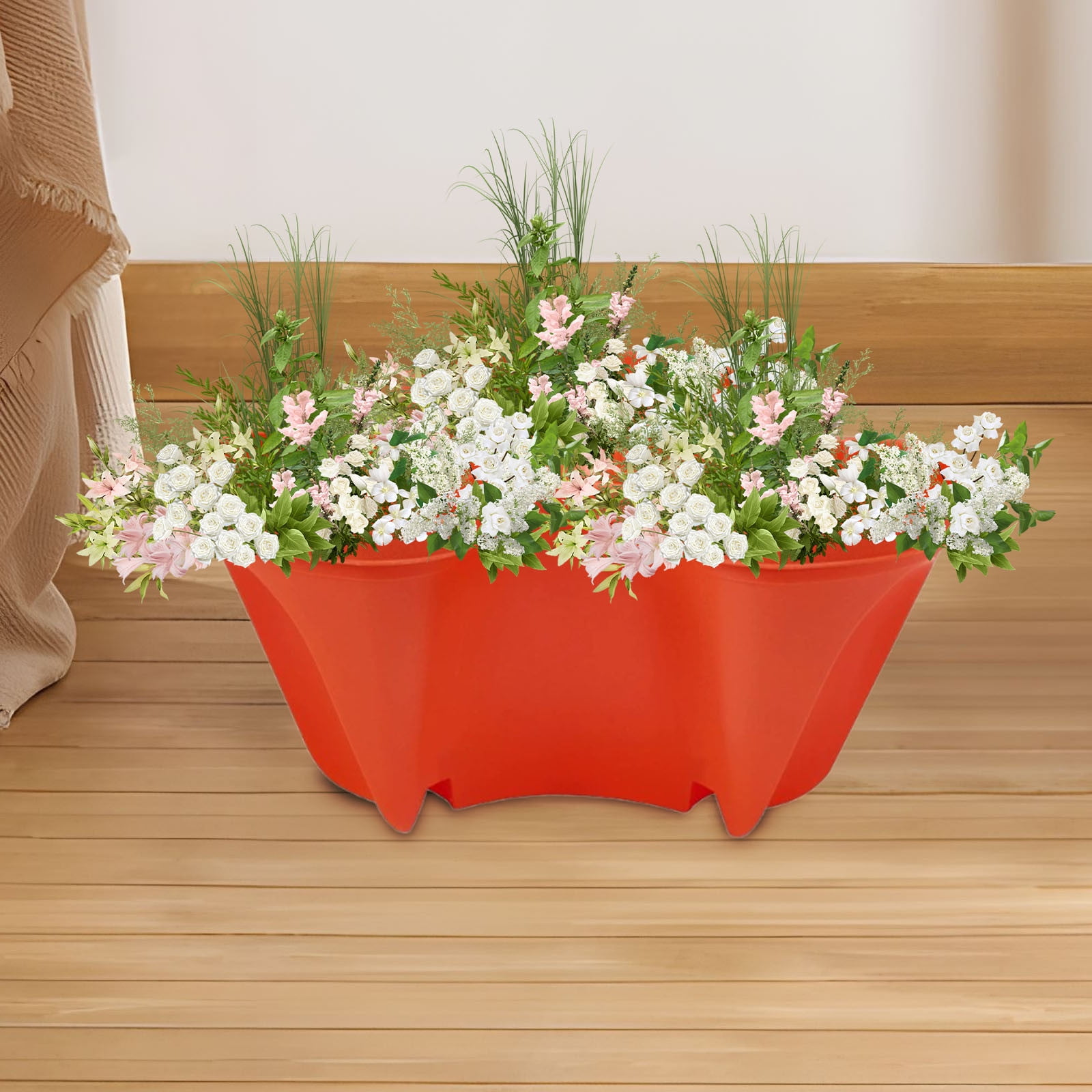 Grrvtrz Planting Basin Can Stack Plastic Strawberry Basin with Three Petals,Grow Bag,Garden ...